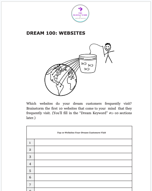 Dream 100 Sheets Download - Professional Copywriting Services